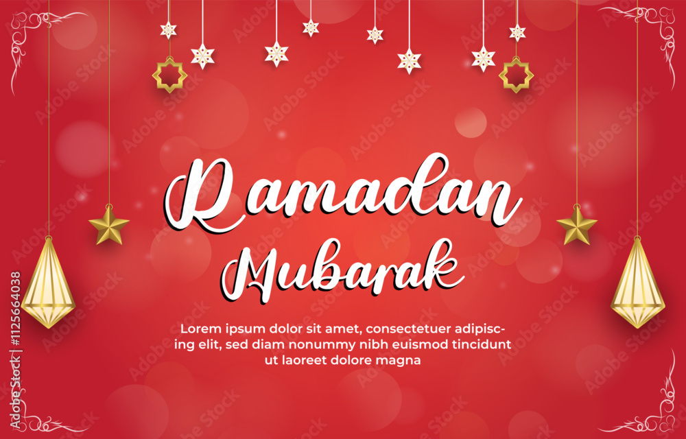 ramadan mubarak 2025 template banner with beautiful islamic ornament ...