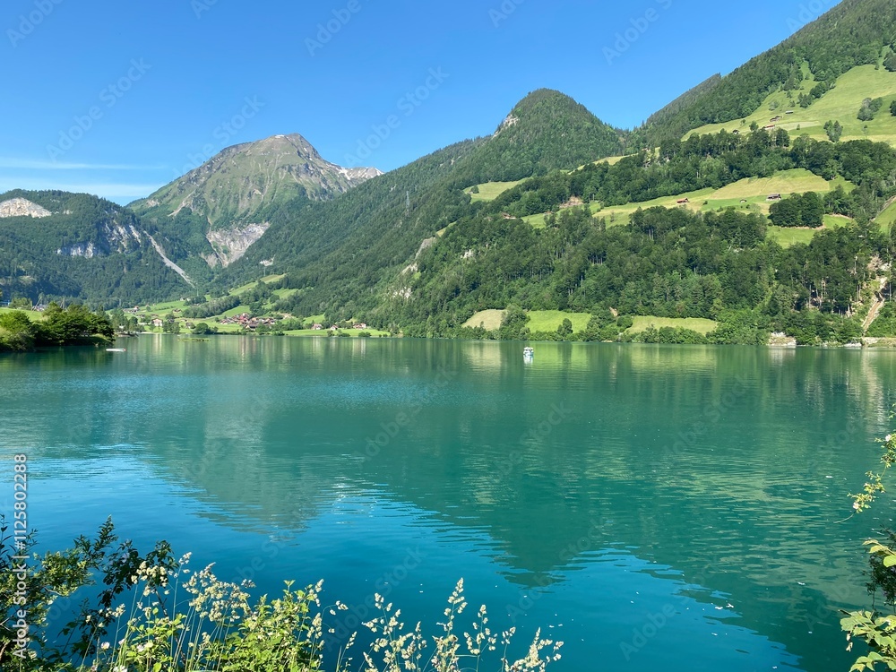 Lake Lungern or Natural reservoir Lungerersee - Canton of Obwald ...