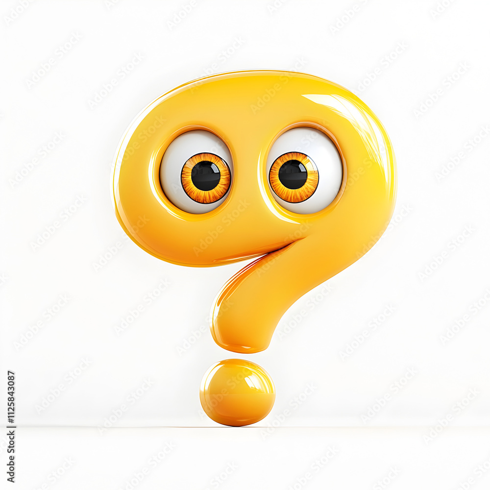 a emoji illustration showing a shiny, yellow question mark with bugle ...