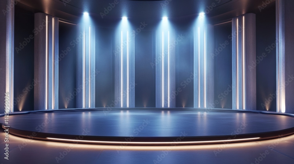 Dynamic stage setup with modern lights and sleek design event space ...