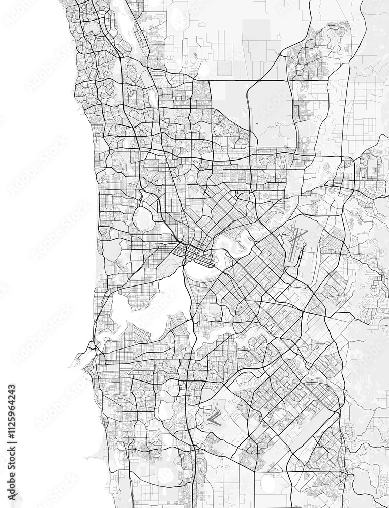 Map of Perth, Australia. Perfect for posters, printing, wallpaper, and ...