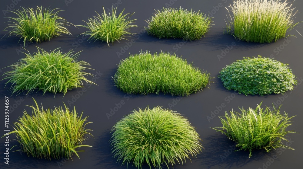 21.A versatile collection of grass types in various shades of green and ...