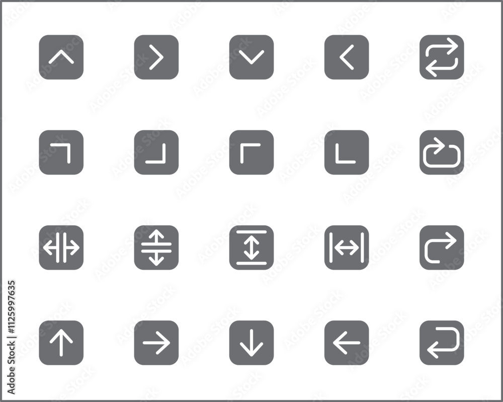 Simple Set of arrows Related Vector Line Icons. Vector collection of ...