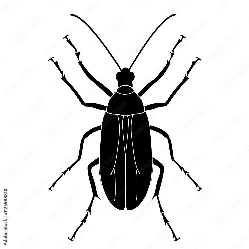 2D full body illustration of a flower bug silhouette isolated on a ...