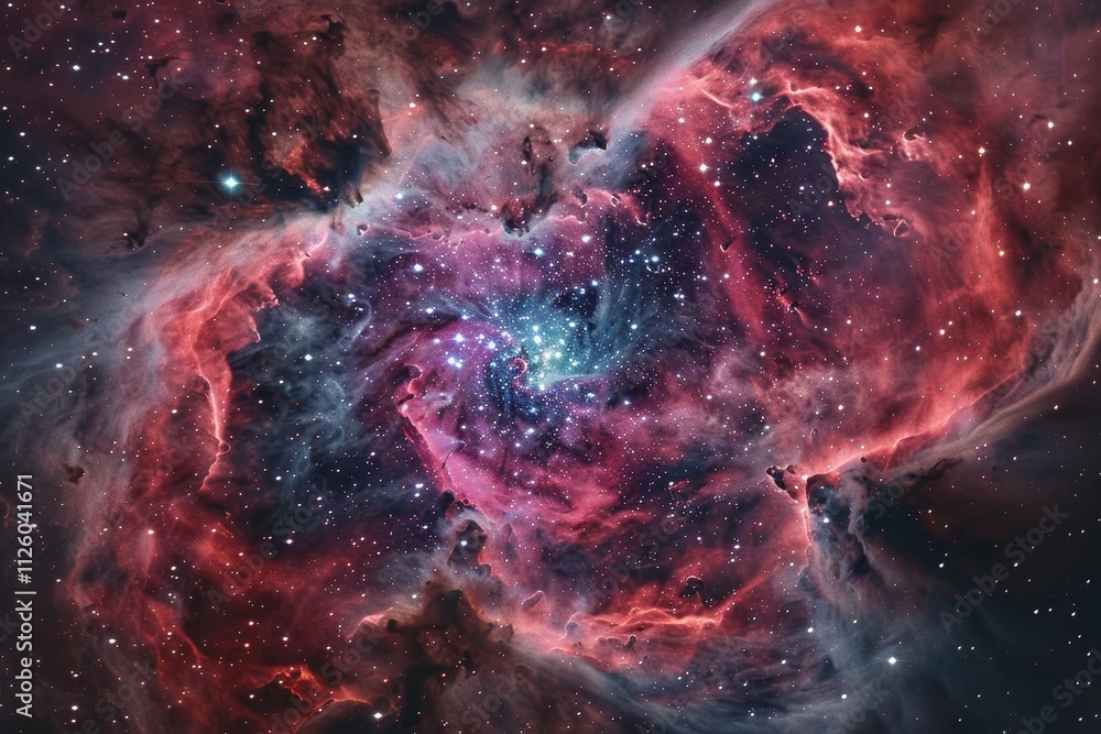 A breathtaking display of the Rose Nebula reveals swirling gas clouds ...