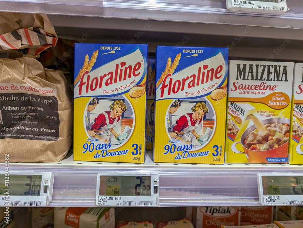 France, 19 October 2024 : Vintage Flour Packaging Displayed on ...