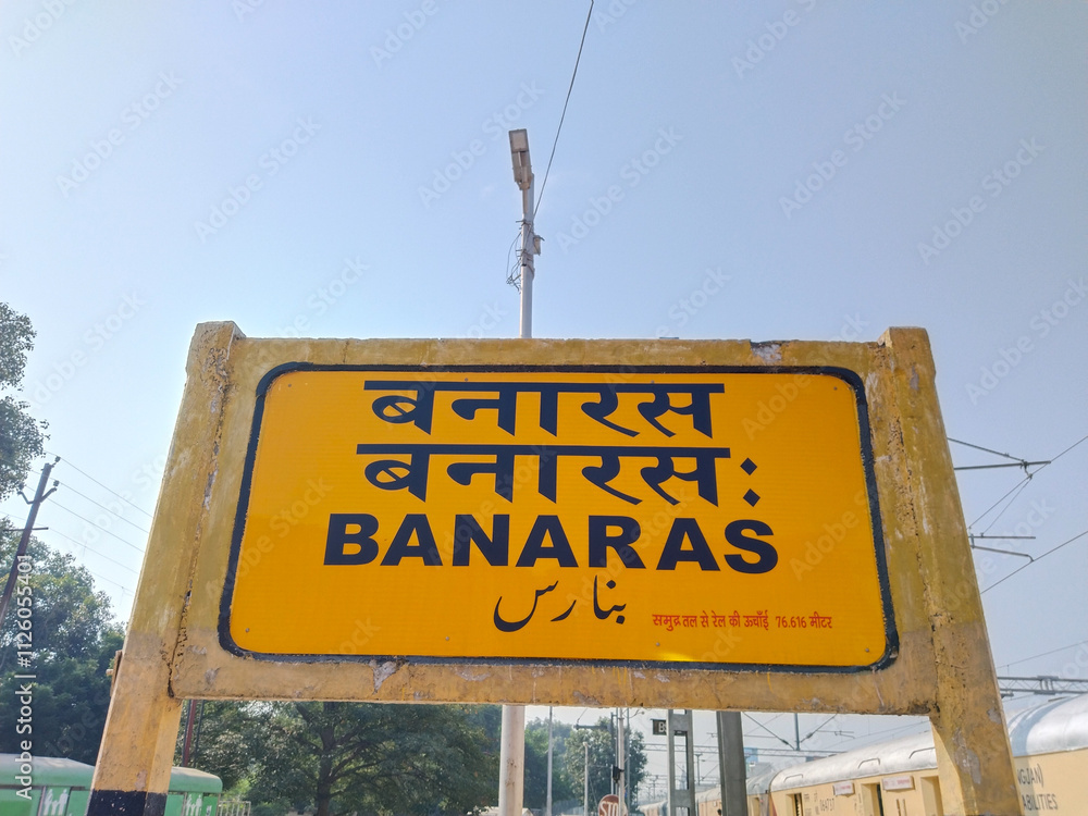 30 October 2023 Varanasi India. this is railway station and his name is ...