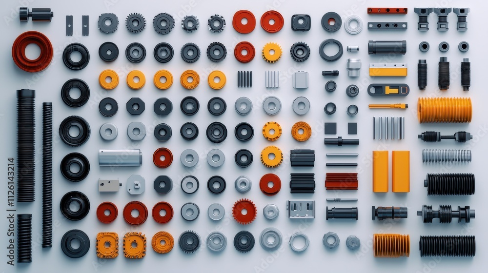 Parts seals automotive An organized array of mechanical components in ...