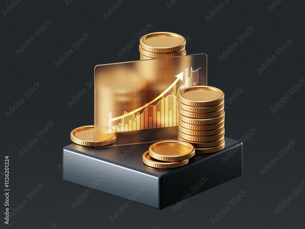 Growth economy money increase market profit financial business isolated ...