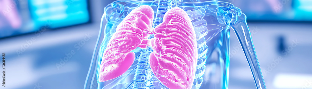 Detailed anatomical human lungs with vivid colors, respiratory system ...