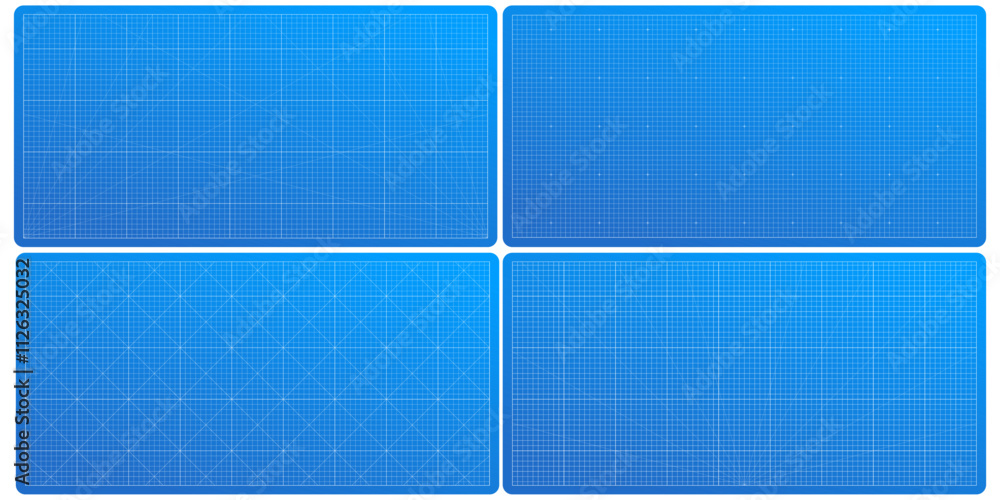Blank wireframe grid background vector. Blueprint-style paper for ...