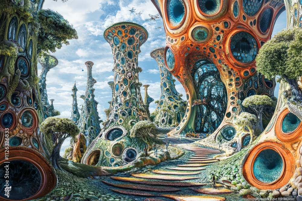 Artistic depiction of bio-evolutionary growth, where cells transform ...