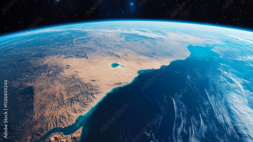 Foto de Stock Ultra detailed, photorealistic image of Earth from space ...