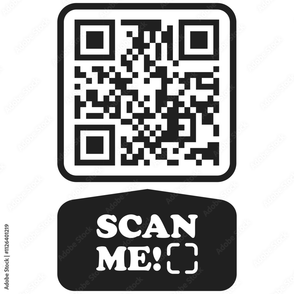 Scan qr code icon. QR code. Template scan me Qr code for smartphone ...
