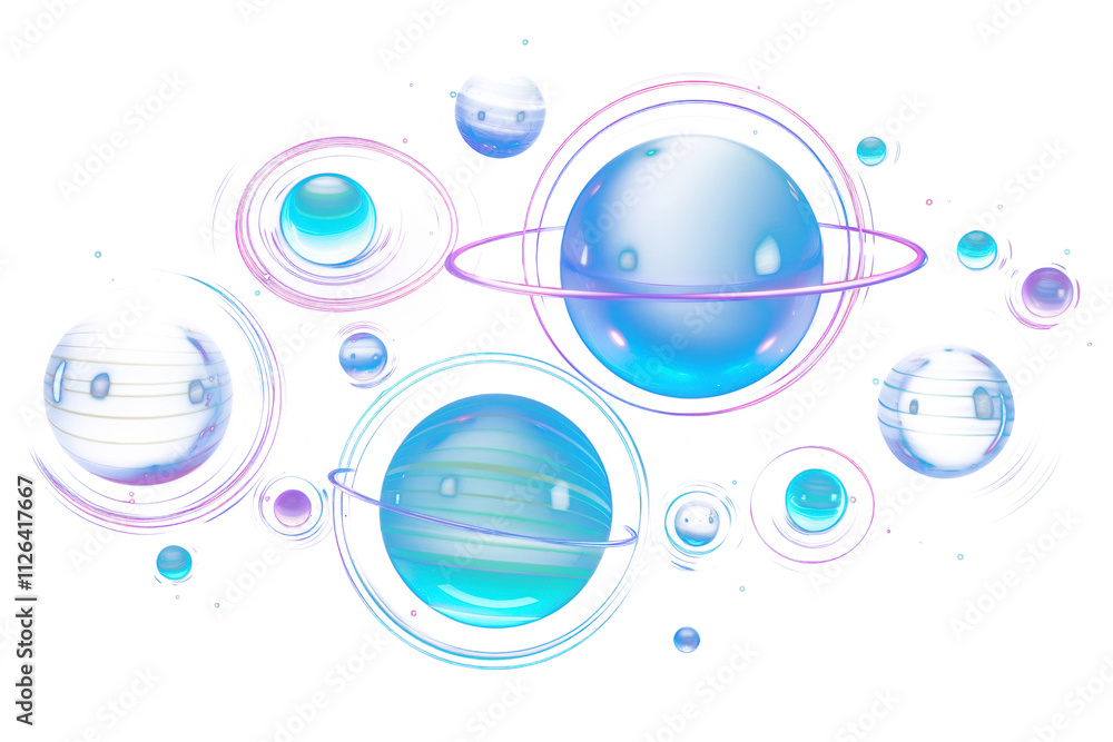 PNG Aesthetic neon Solar System light backgrounds astronomy. Stock ...