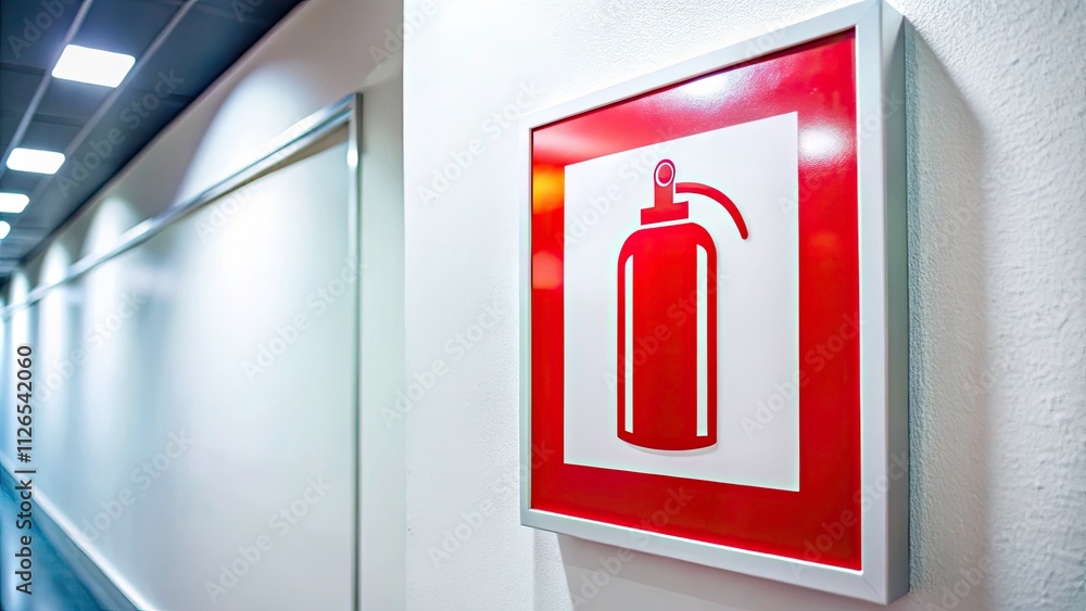 Fire Extinguisher Station Sign on White Wall - Emergency Safety Signage ...