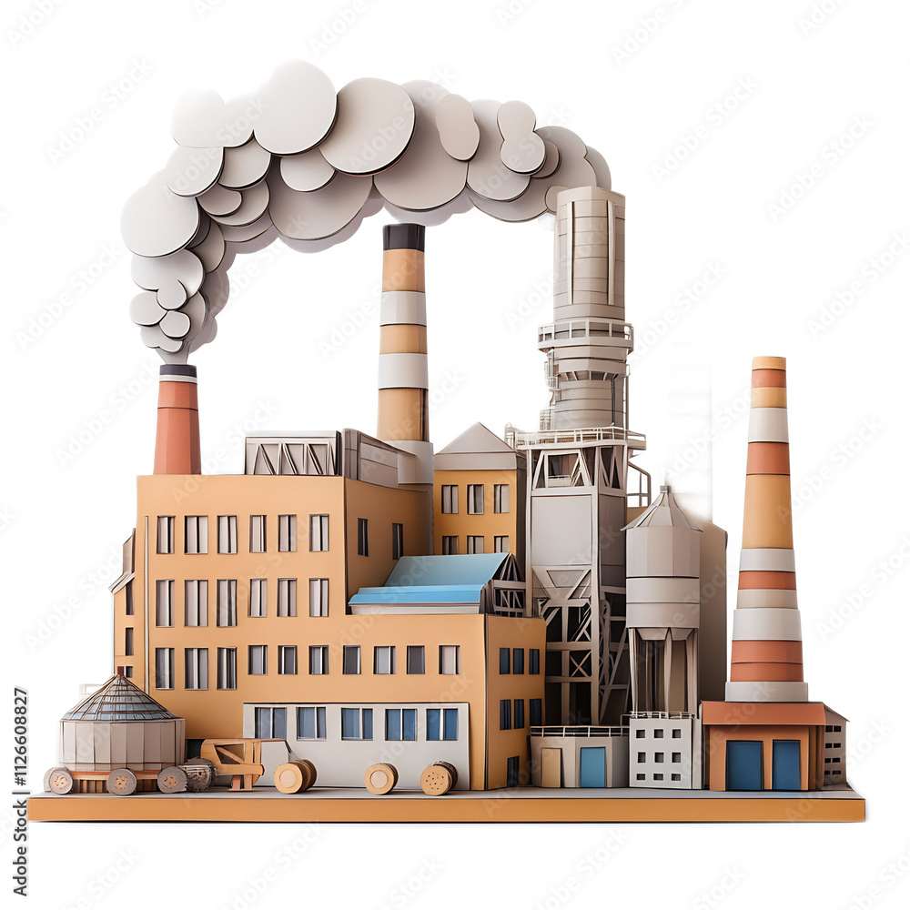 Eco-Friendly Papercraft Factory with Sustainable Architecture and ...