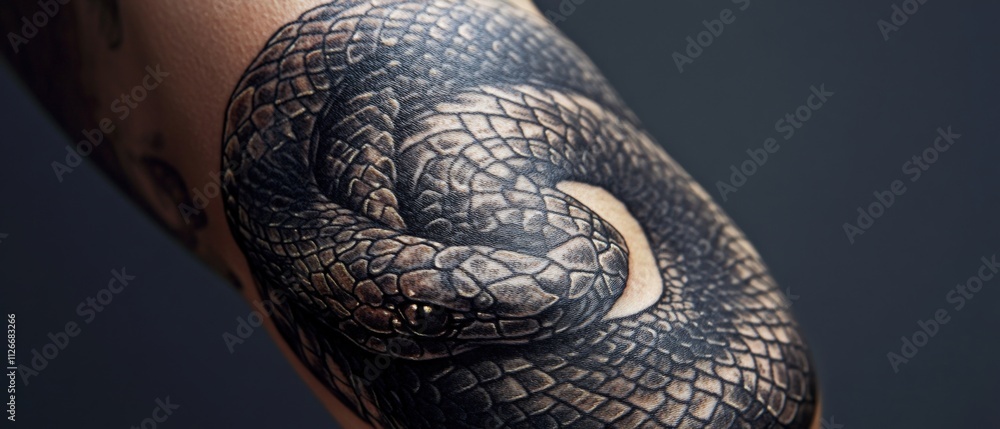 detailed snake tattoo design on skin Stock Illustration | Adobe Stock