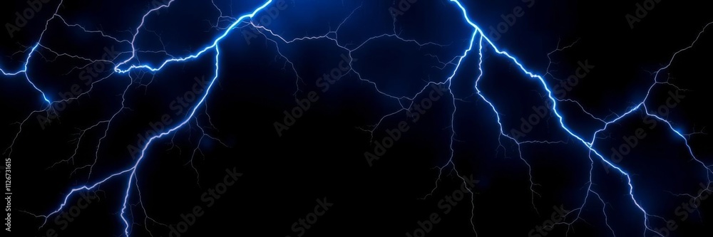 Blue lightning frame border with black center for design projects or ...