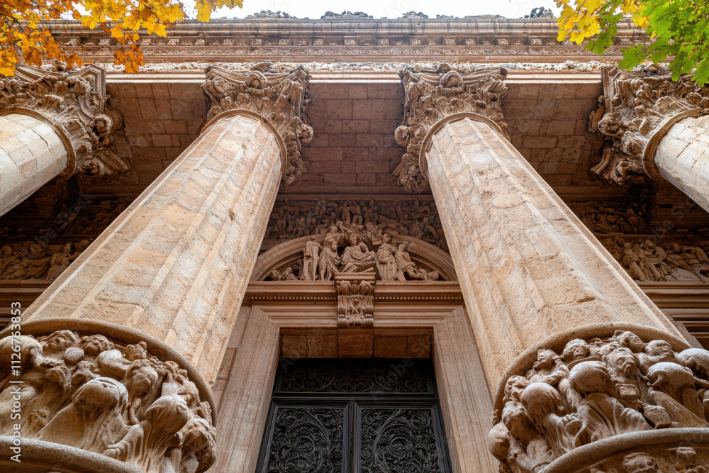 Colonnade, A stunning view of grand, intricately designed columns ...