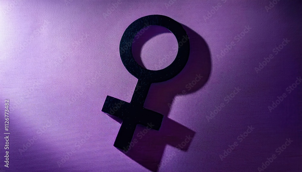 Bold Black Feminist Venus Symbol on Vibrant Pink Background ...