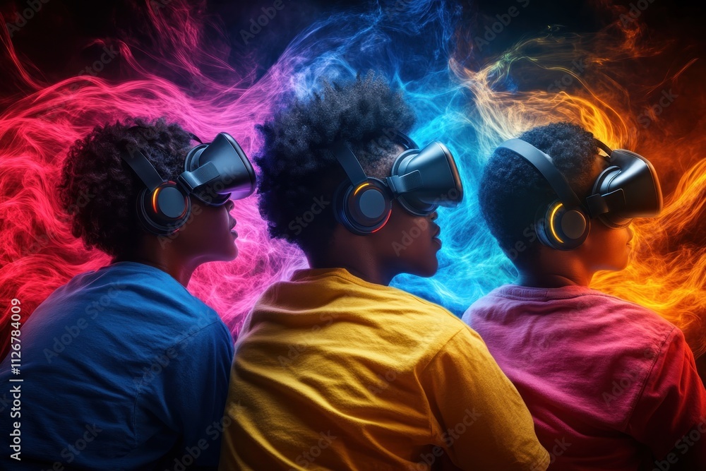 Artistic rendering of dynamic communication visuals formed by engaging ...