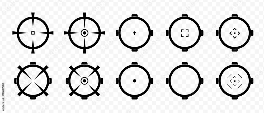 Vector de Stock Moving target. Target and aim icon. Aim gun. Firing ...