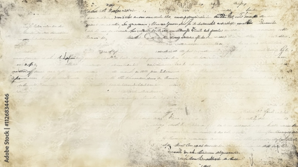 Historical manuscript featuring faded text and handwritten notes from ...