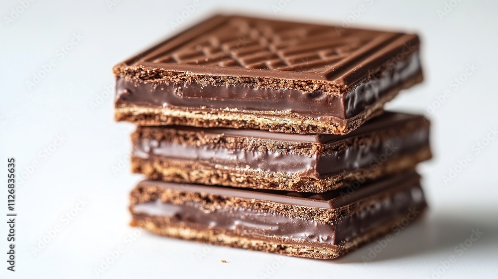 Tim Tam biscuits, showing detailed chocolate texture and layered ...