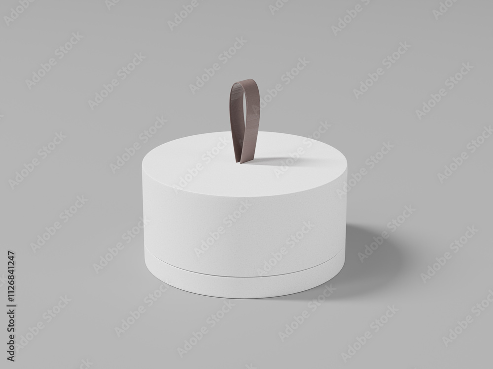 cylindrical shape gift box with ribbon holder mockup, Luxury cylinder ...