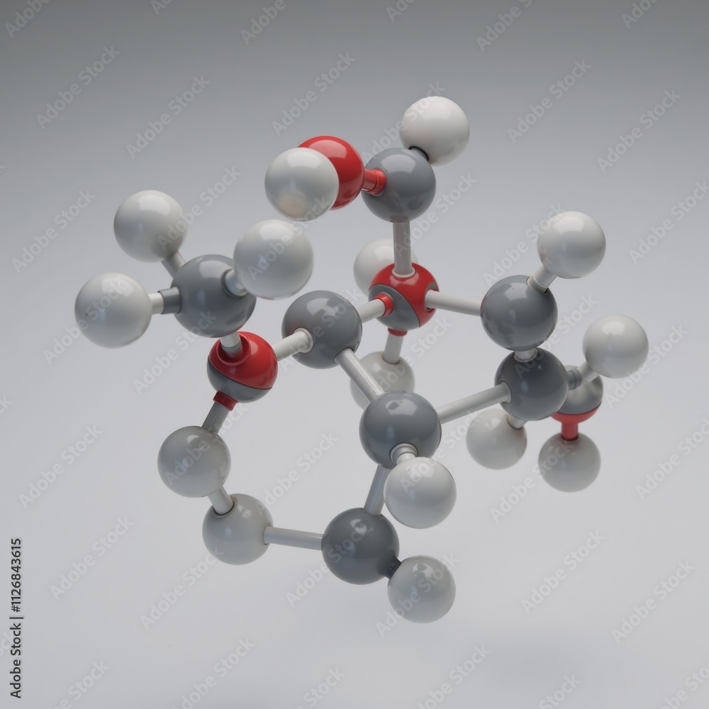 Isolated Ball-And-Stick Model Image of Ethanol Molecular Structure ...