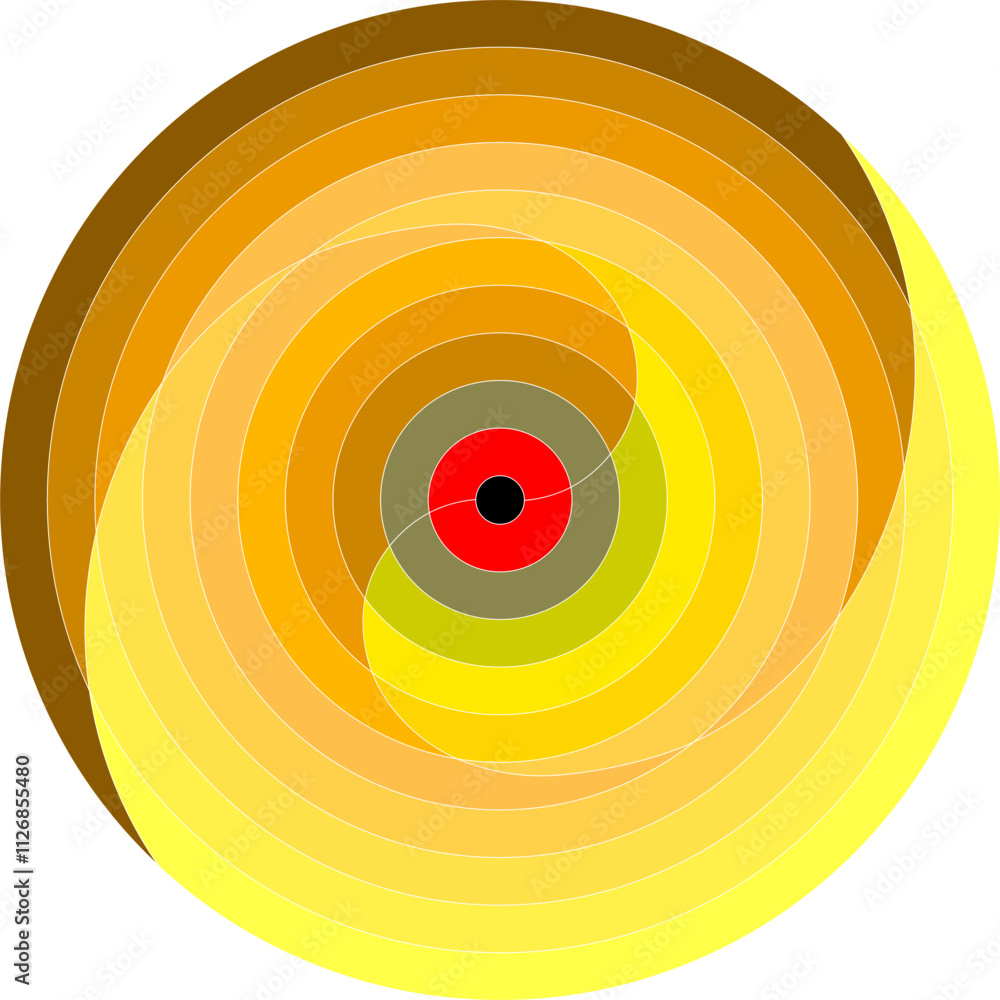 Spiral Circle Design with Dark Gradient and Yin-Yang Symbol Shape ...