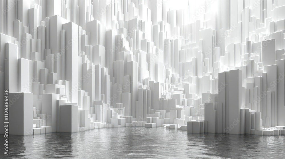 abstract geometric animation white minimalist background design ...
