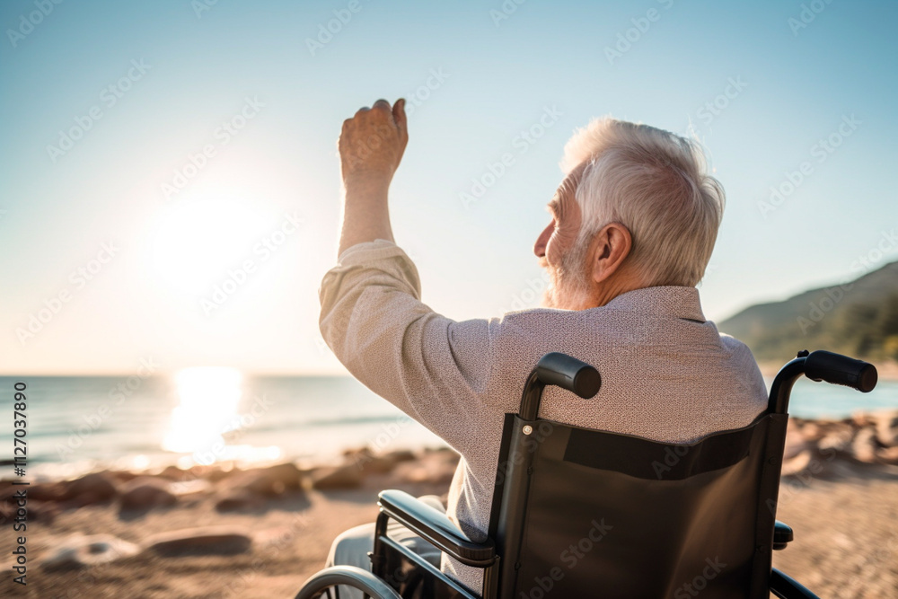 Elderly individual in a wheelchair raising awareness for the rights of ...