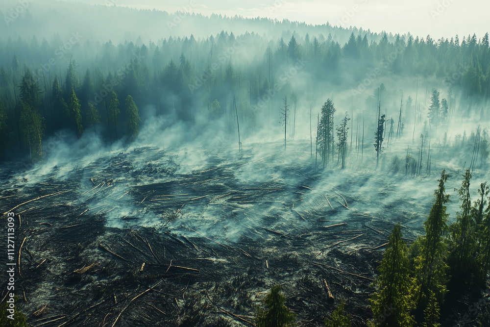 Villagers engaged in controlled forest burning for cultivation purposes ...