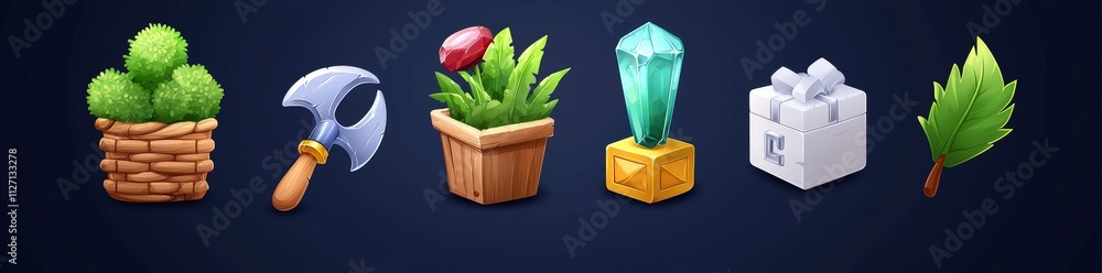 UI level rank design with golden badges, jewels, and wings showing ...