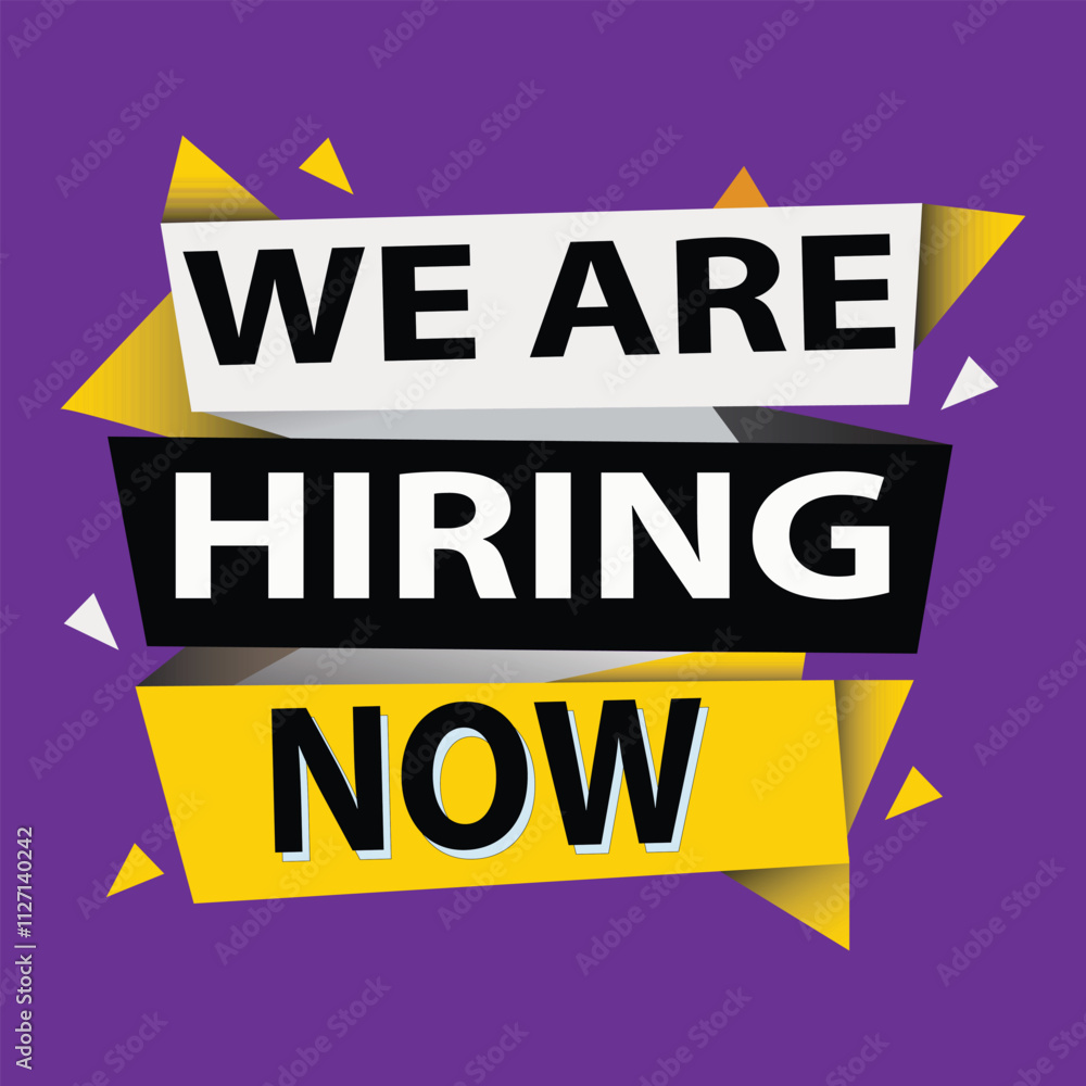 We Are Hiring now – A dynamic banner design perfect for job vacancy and ...