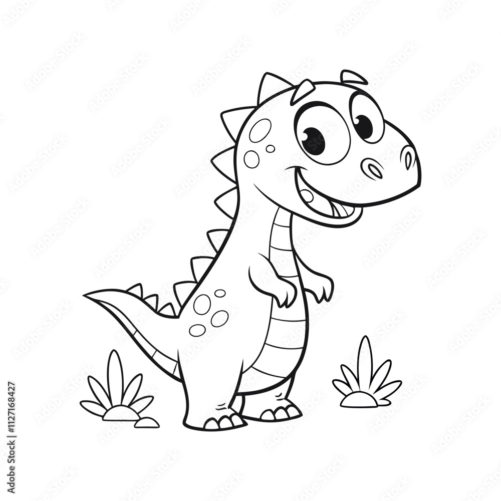 dinosaur coloring page design Stock Vector | Adobe Stock