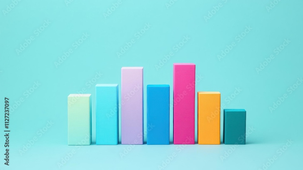 Illustration of tax bracket percentages in a bar graph, with ascending ...