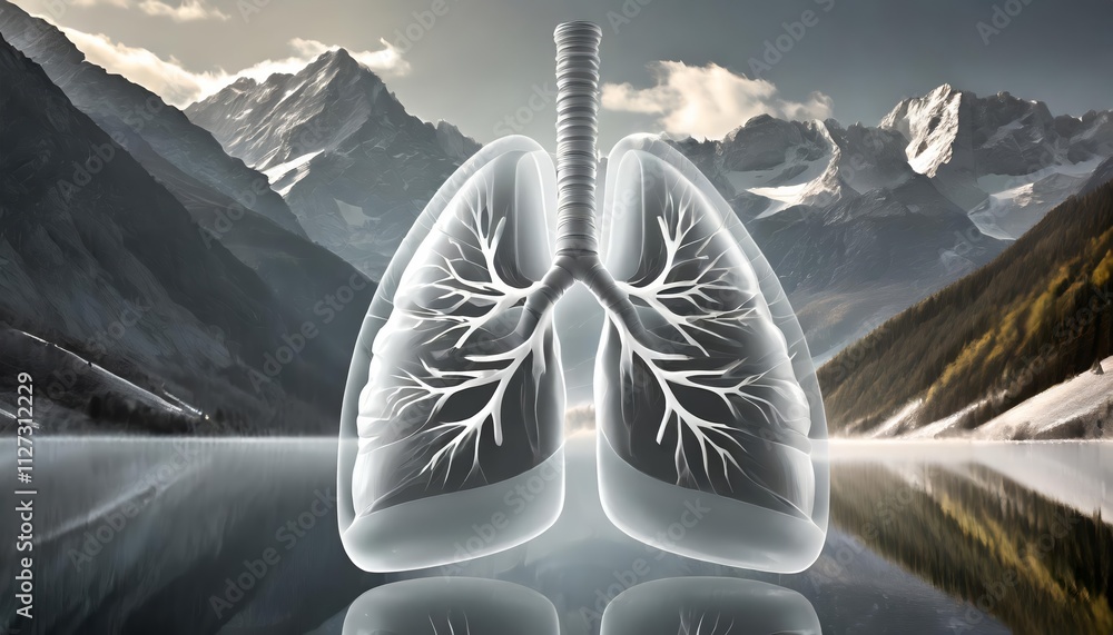 Abstract Illustration of Human Lungs Xray A Visual Representation of ...
