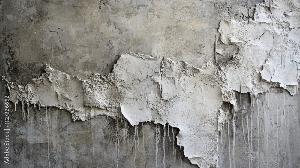 Abstract peeling plaster wall with damp spots showcasing wall damage ...