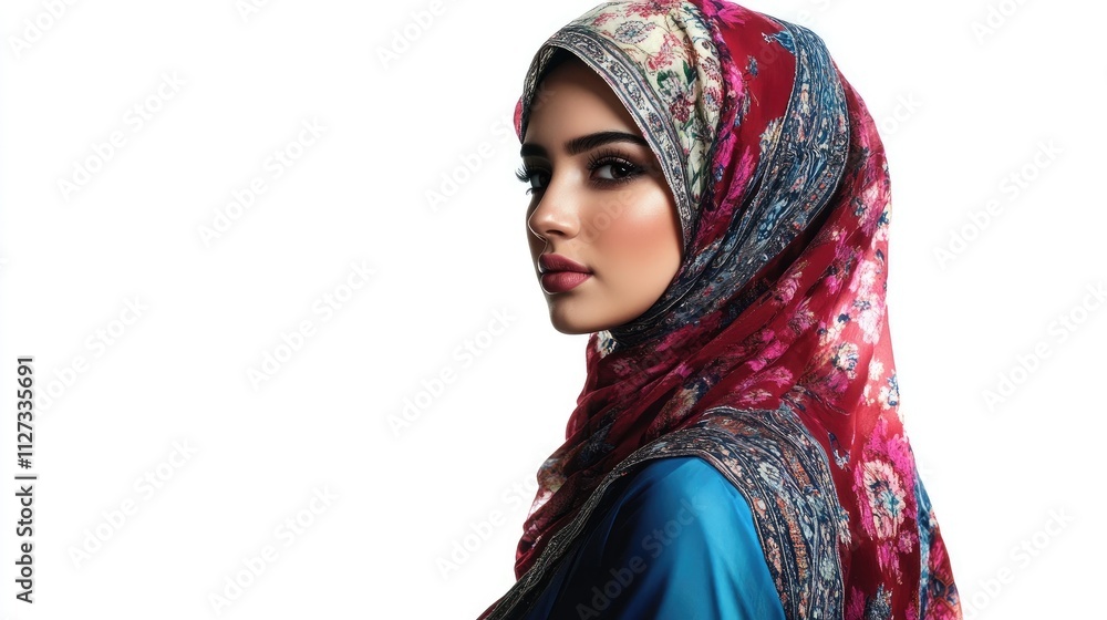 Muslimah model showcasing elegant fashion and modern hijab styles on a ...