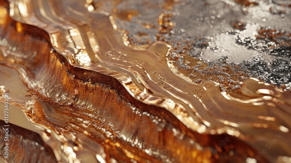 Detailed close-up of an intricate metallic heat sink surface showcasing ...