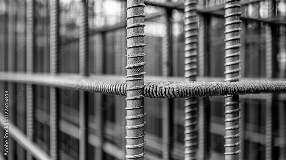 Reinforced Steel Rebar Structure in Construction Site Showing ...