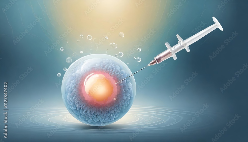 Realistic Illustration of In Vitro Fertilization Fertilized Egg Cell ...