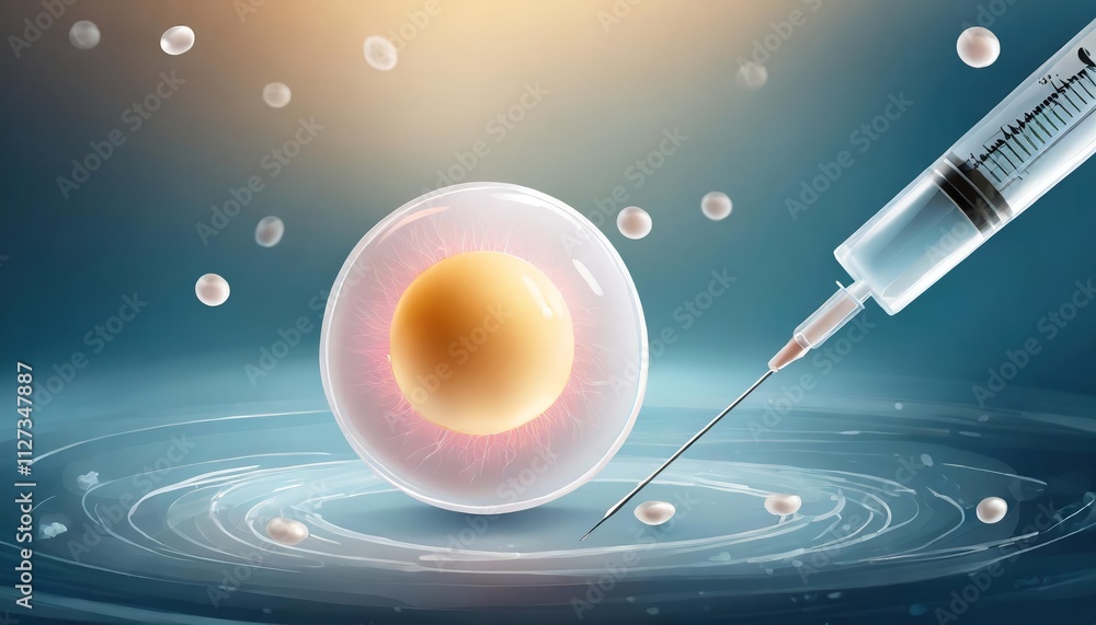 Realistic Illustration of In Vitro Fertilization Fertilized Egg Cell ...