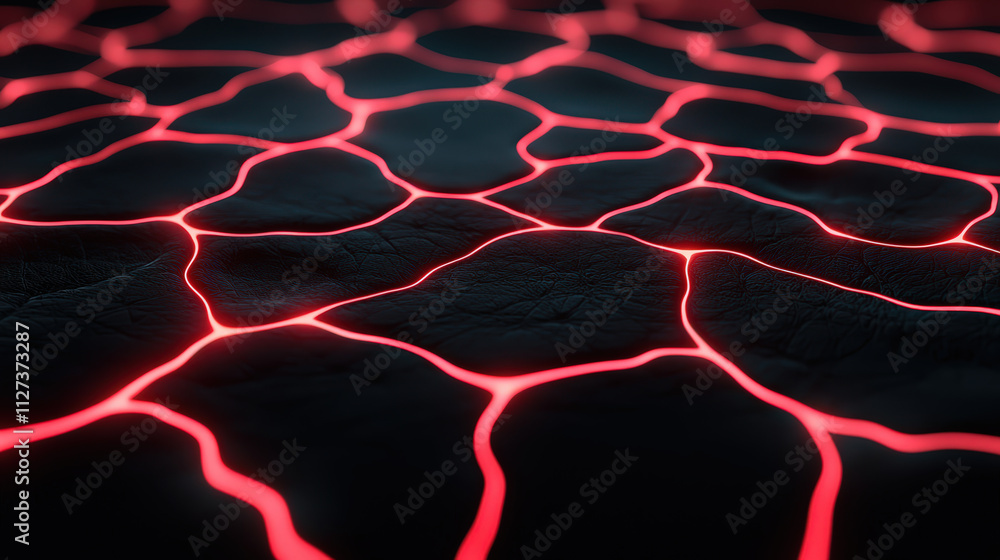 digital abstract background featuring glowing red lines on dark surface ...