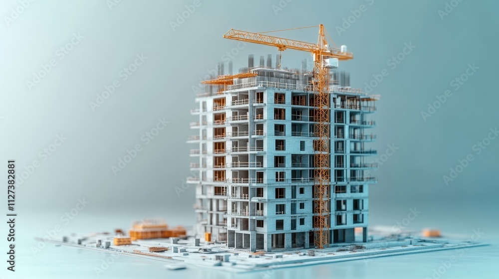 Sketch multi floor residential building housing project of a 7-story ...