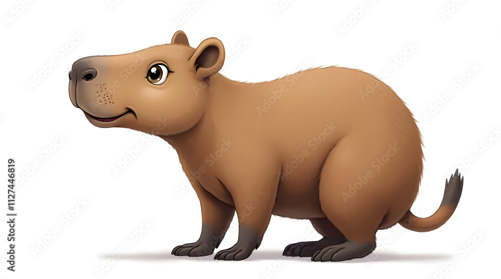 Adorable Capybara Illustration: A Detailed Character Design with Lively ...