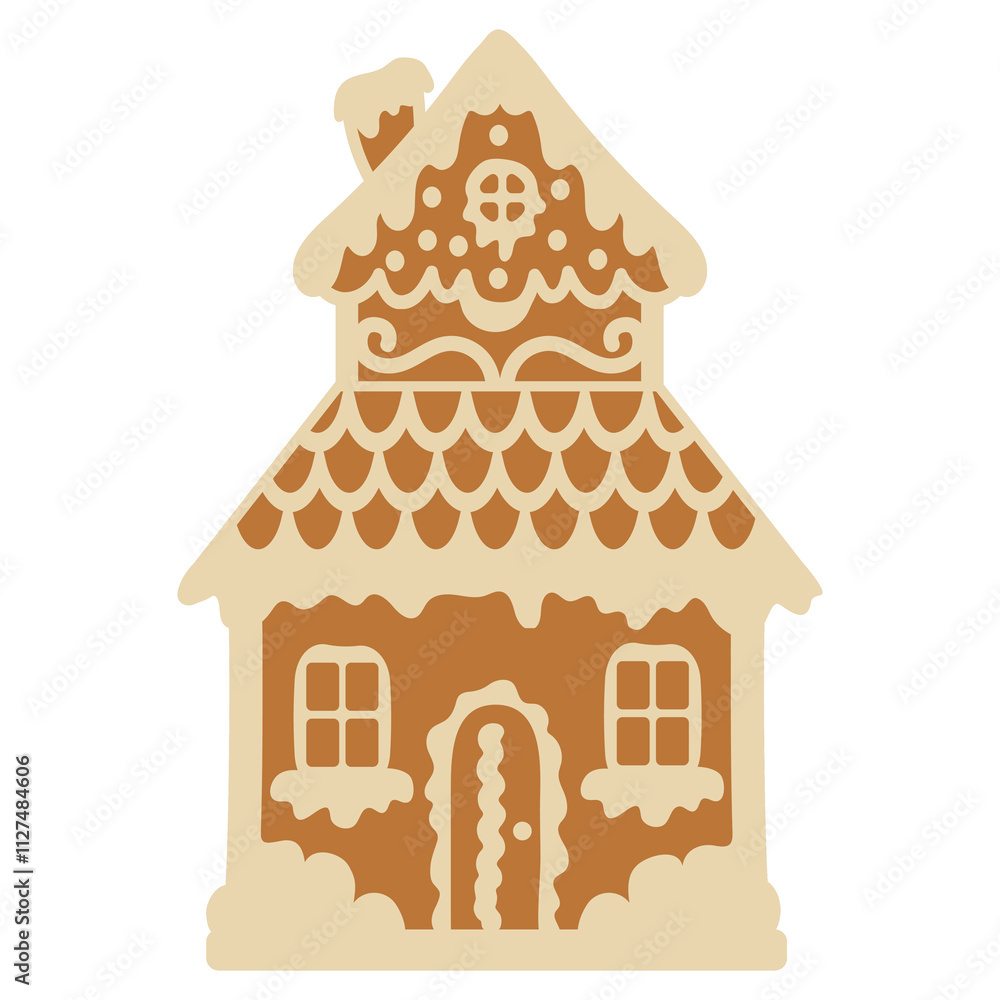 Christmas gingerbread house vector cartoon illustration Stock Vector ...